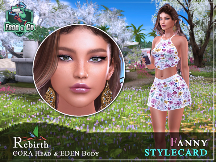 Second Life Marketplace - Fanny Shape + Style card - REBIRTH Cora head & body